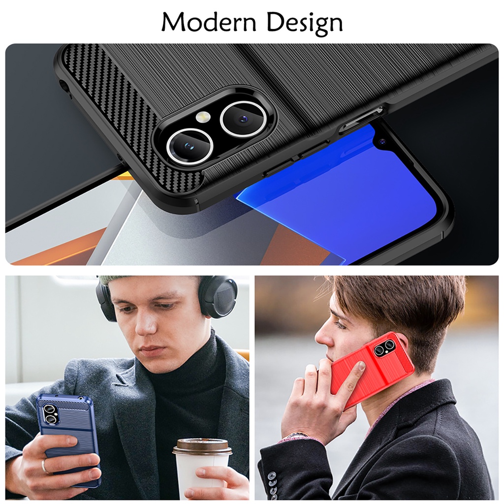 Xiaomi Poco M4 5G Poco M5 Carbon Brushed Back Casing Case Cover TPU ...