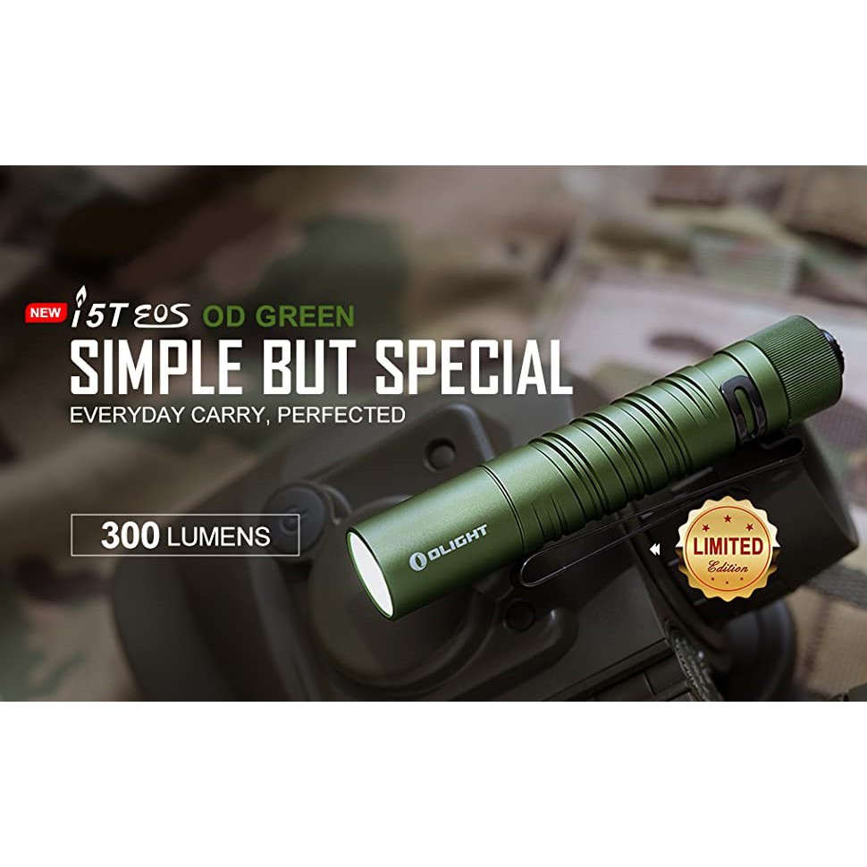 New!!! Olight i5T OD Green EDC 300 Lumens AA LED Flashlight | Shopee ...