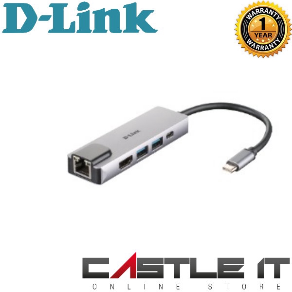 D-Link DUB-M520 5-in-1 USB-C Hub with HDMI/Ethernet and Power Delivery ...