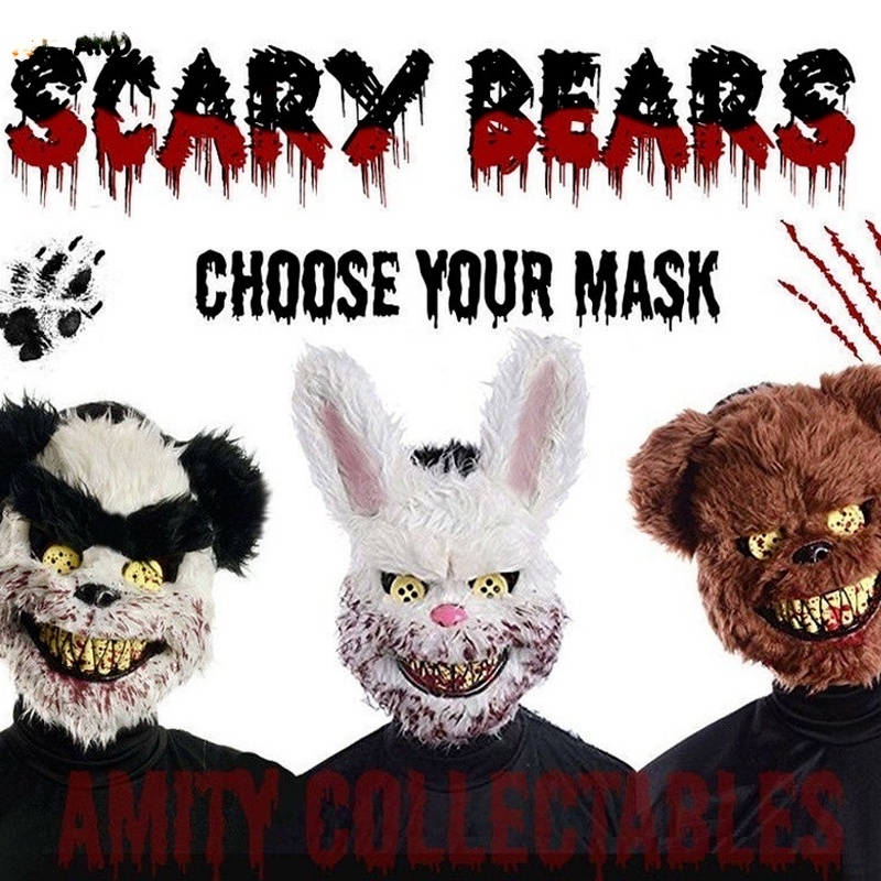 Haunted House Masks Handmade Dance Masquerade Accessories Scary Bear ...