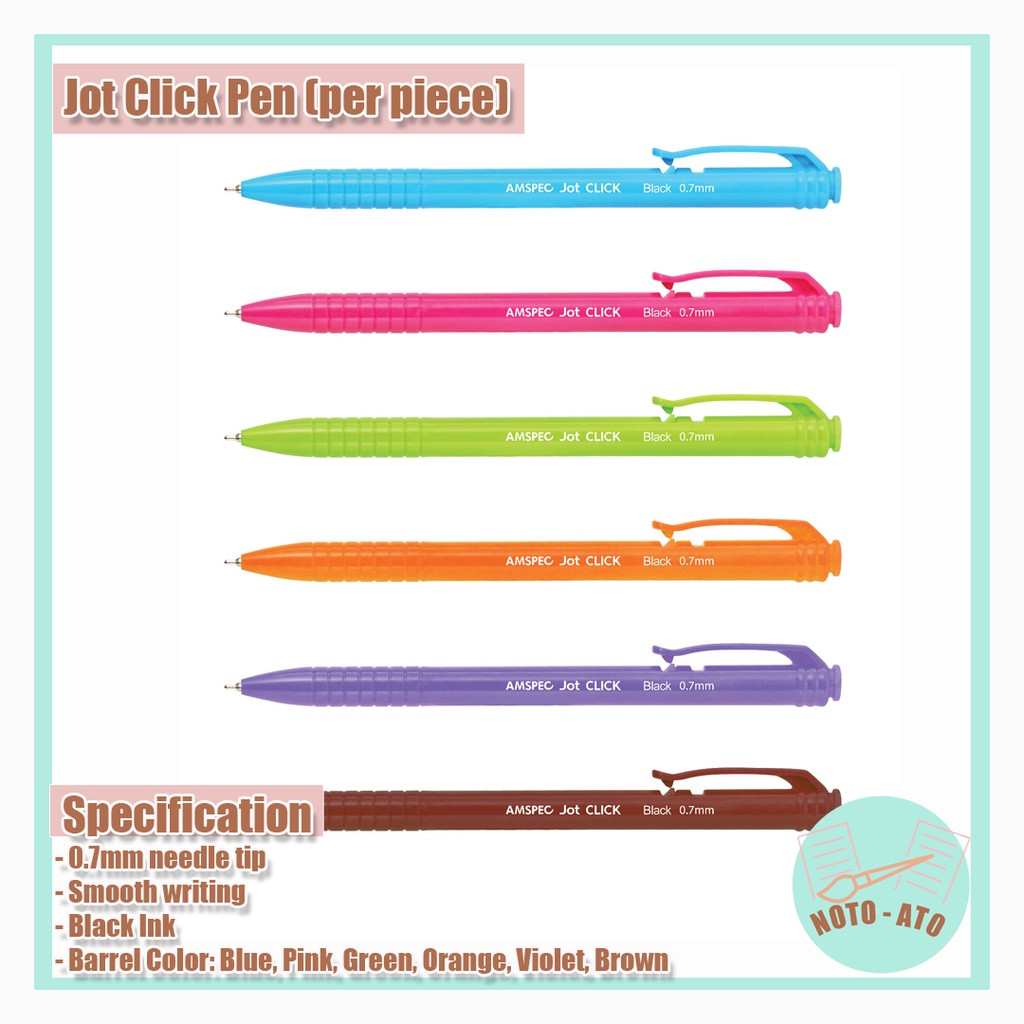 AMPSEC Jot Retractable Click Pen (Black Ink) | Shopee Malaysia