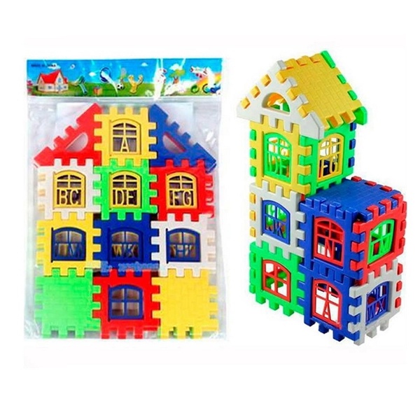 24PCS/Set Kids House Building Blocks Construction Toy Children ...