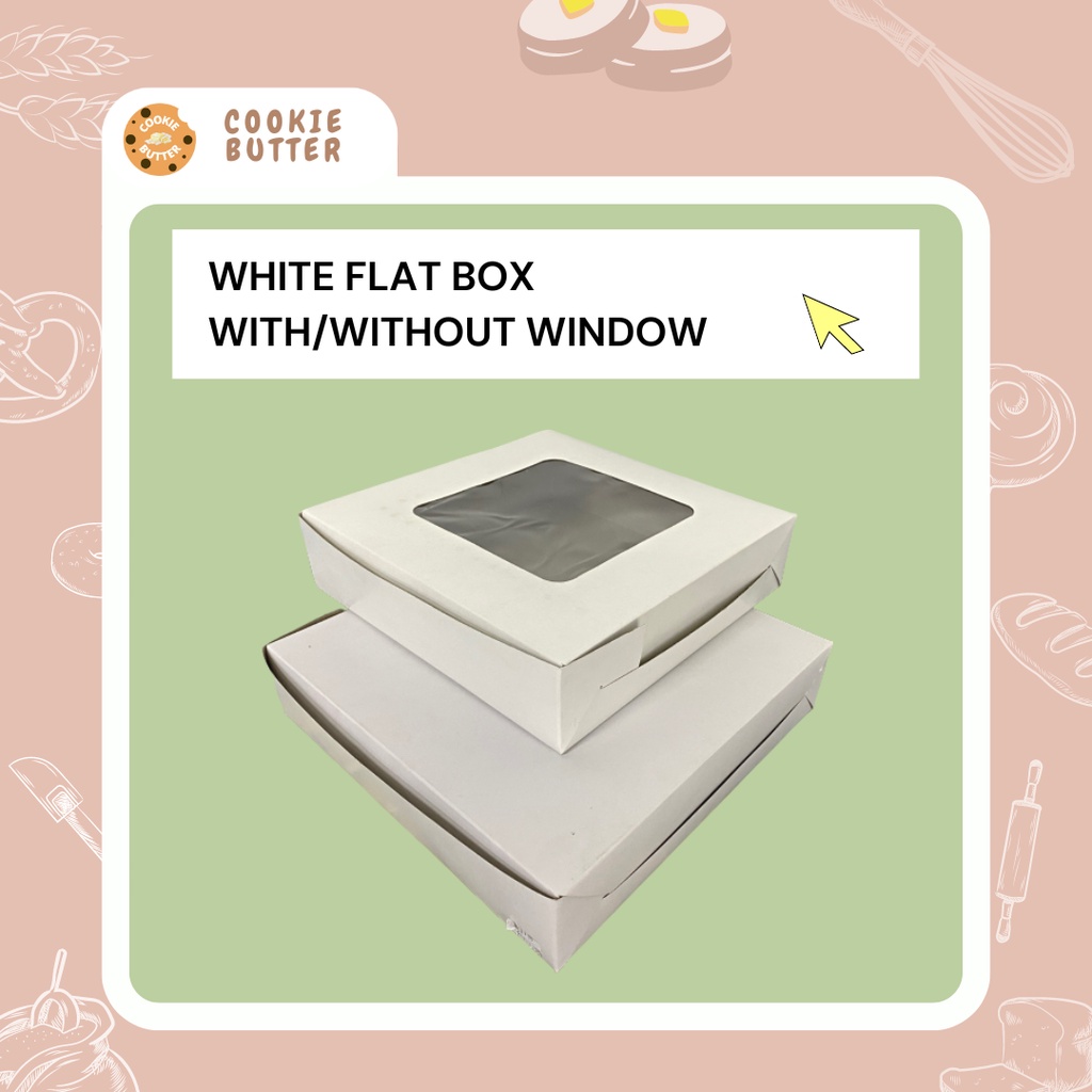 Flat White Box With/Without Window / Brownie Box / Talam Box / Kuih ...