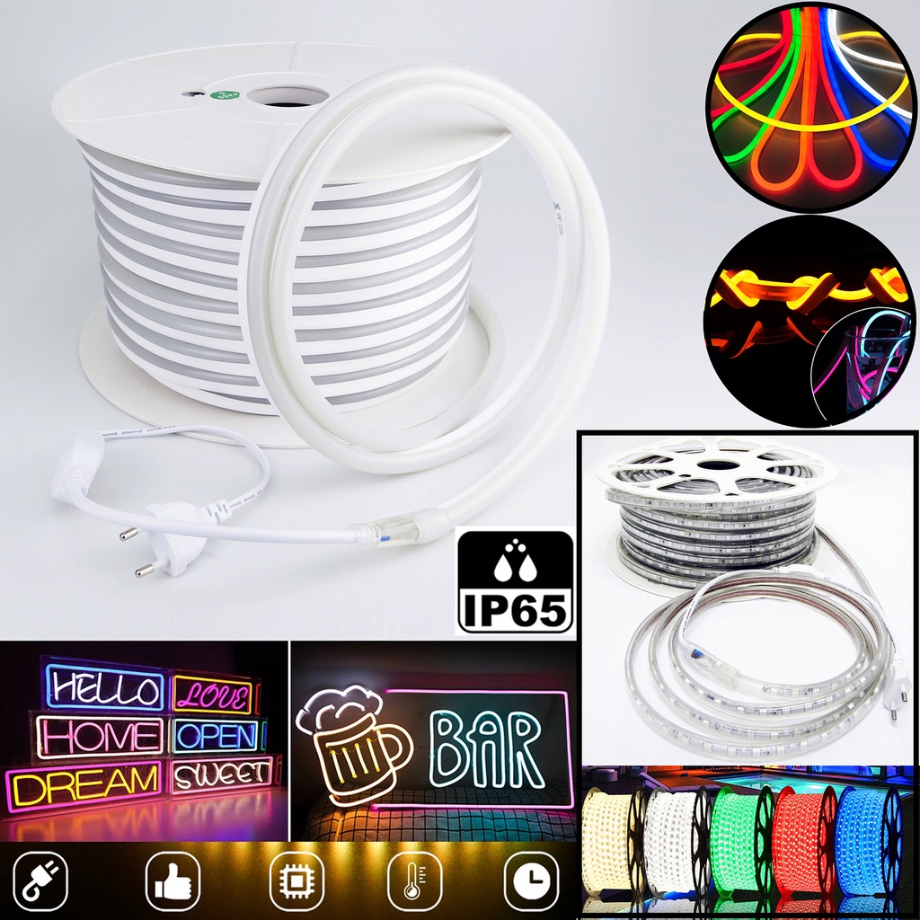 3H Lampu LED Jalur Strip Tali Neon Fleksibel 50M IP65 Outdoor Kalish ...