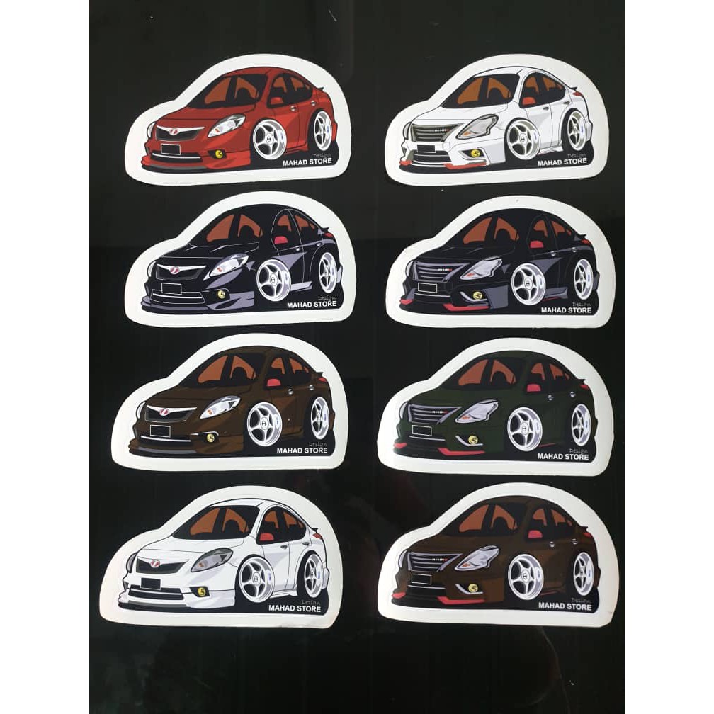 MAHADSTORE NISSAN ALMERA STICKER KARIKATUR PELBAGAI WARNA!! LIMITED ...