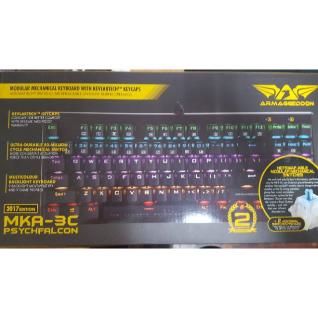 ARMAGGEDDON MKA-3C psychfalcon mechanical blue switches gaming keyboard ...