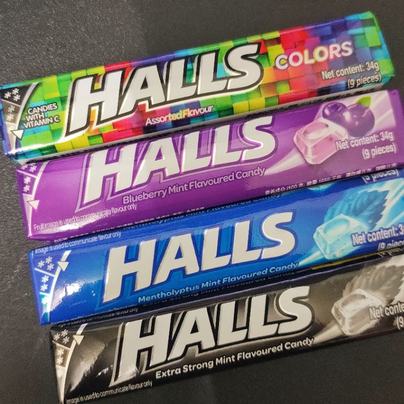34g 1Stick Halls Candy (Mentholyptus/Extro Strong/Blueberry/Colors ...