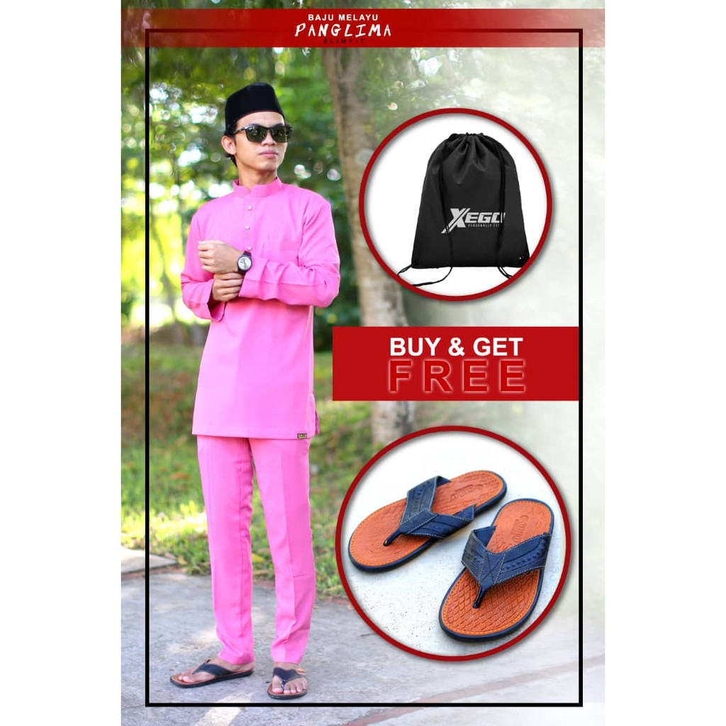 🔥 RAYA SALES 🔥 BAJU MELAYU PANGLIMA SLIMFIT (FREE GIFT BAG & SELIPAR ...