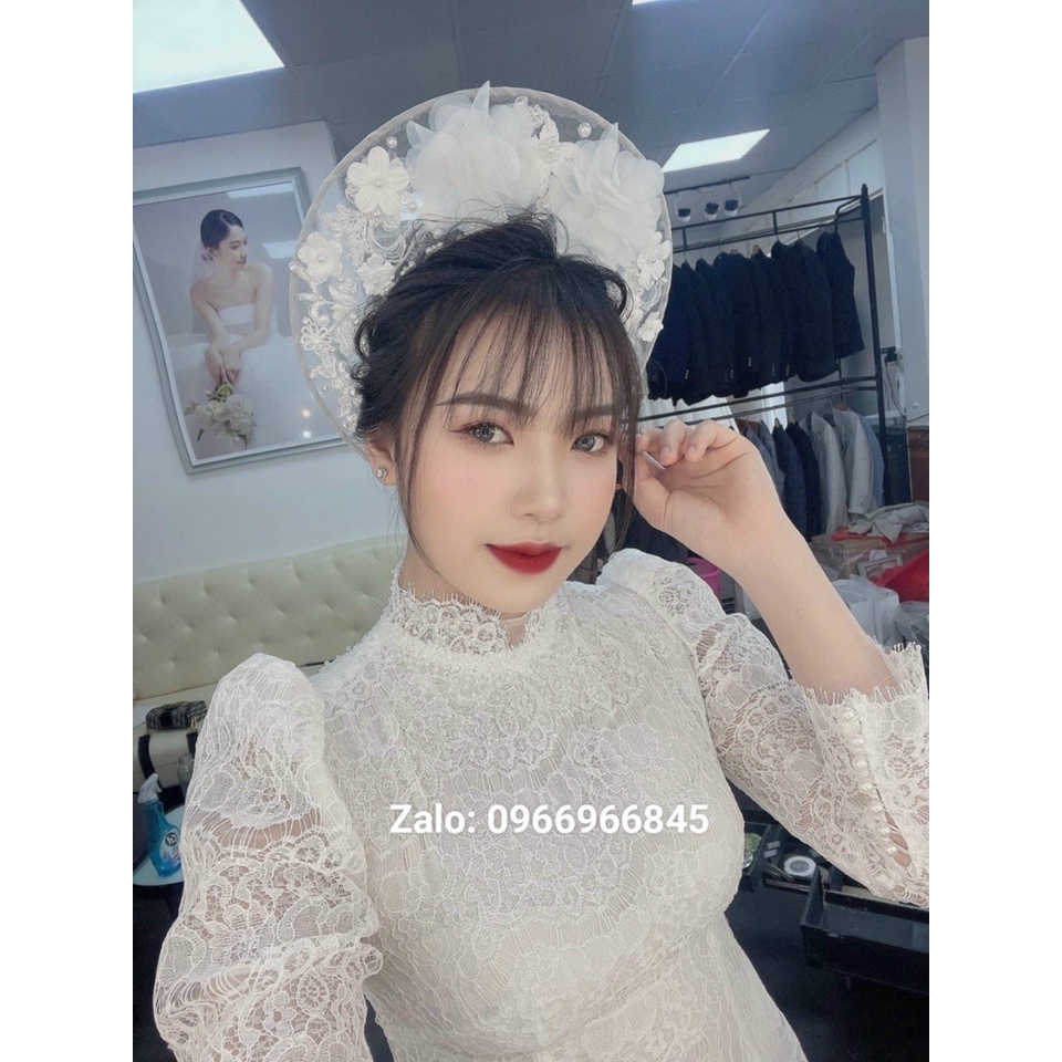 Beautiful and gentle white lace ao dai, wedding ao dai, engagement ao dai, bridal ao dai - Dan ...