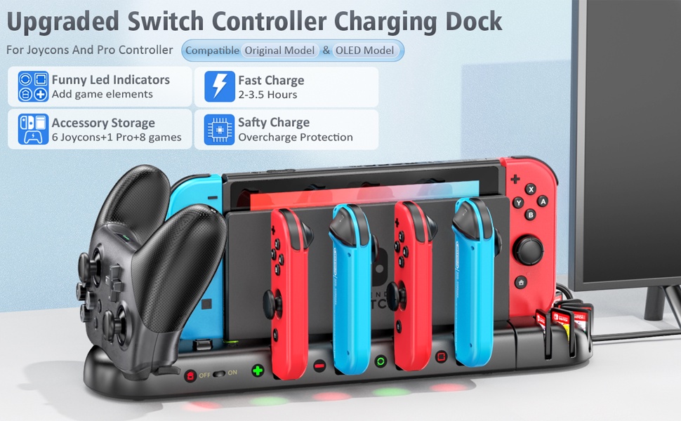 Switch Controller Charger Compatible with Switch Original & OLED Model ...