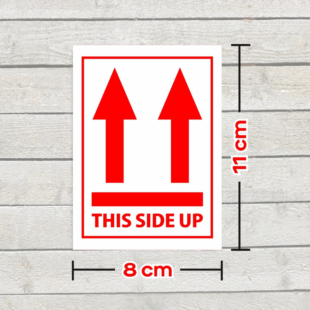 This Side Up Label Sticker Goods Delivery Sticker 11 x 8 cm (1 Pack ...