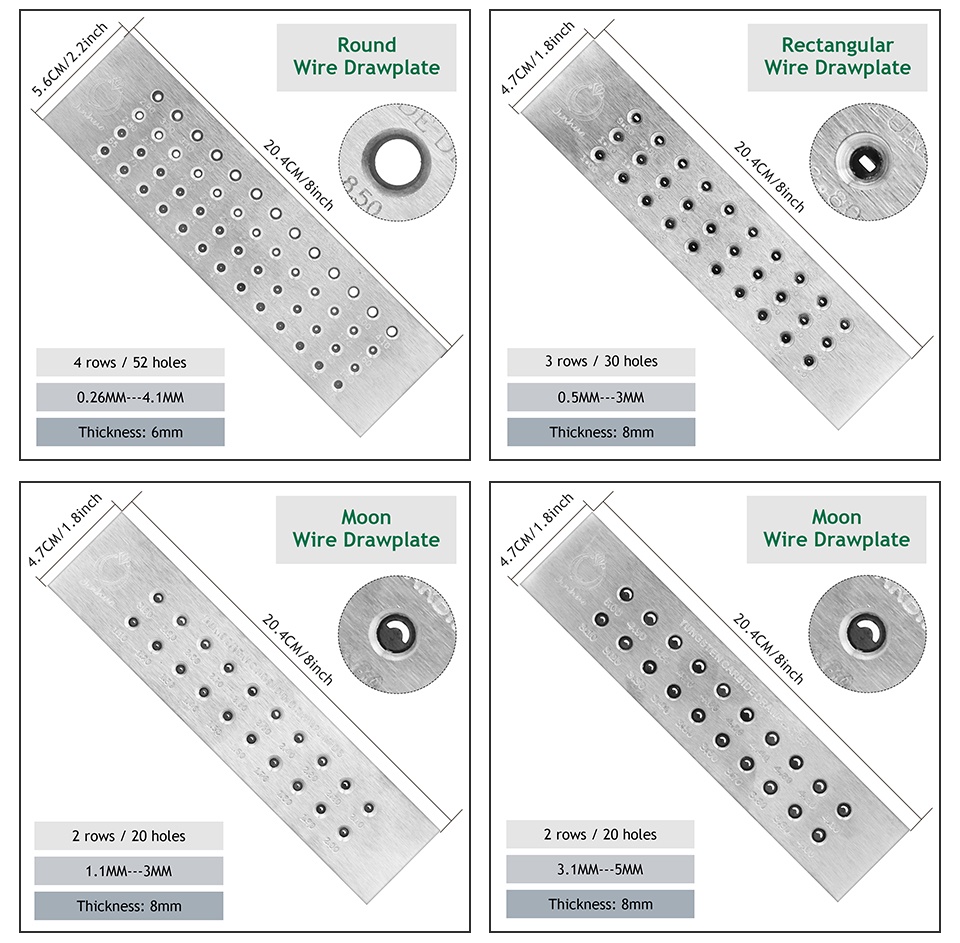 Tungsten Carbide Wire Drawplate Square/Half Round Shape 0.26-9.0mm 20/ ...