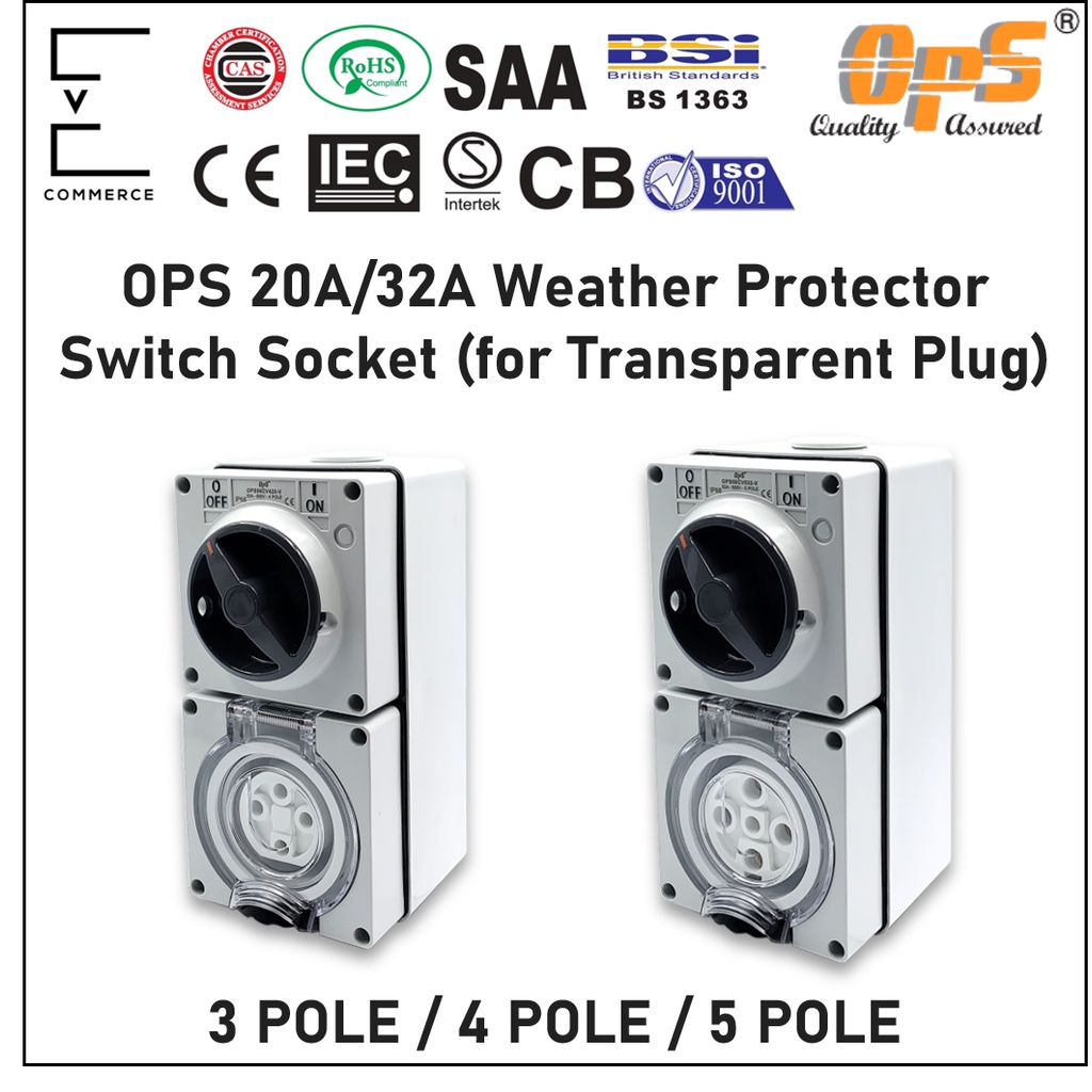 OPS IP66 20A/32A WEATHERPROOF SWITCH SOCKET | 3/4/5 POLE OUTDOOR ...