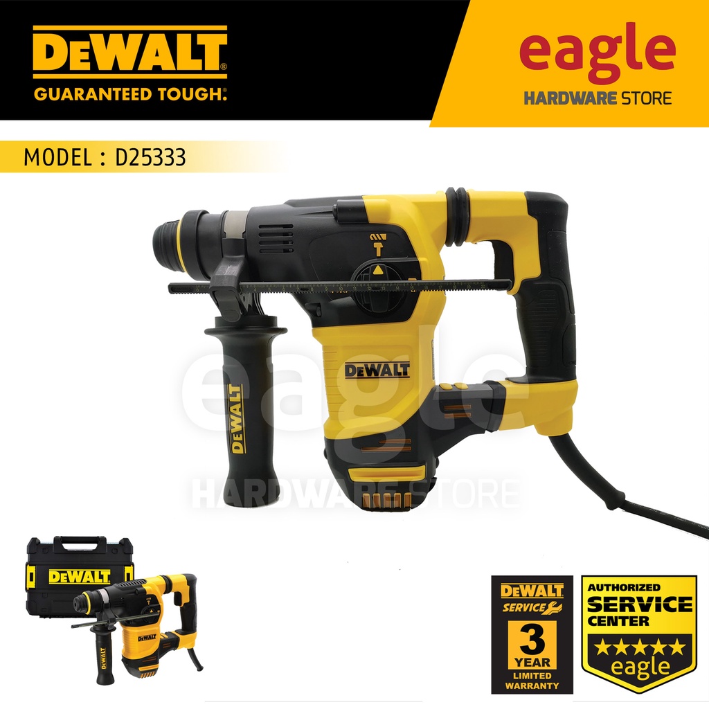 Dewalt D25333K-B1 28mm 950W 3 Mode L Shape SDS-Plus Rotary Hammer Drill ...