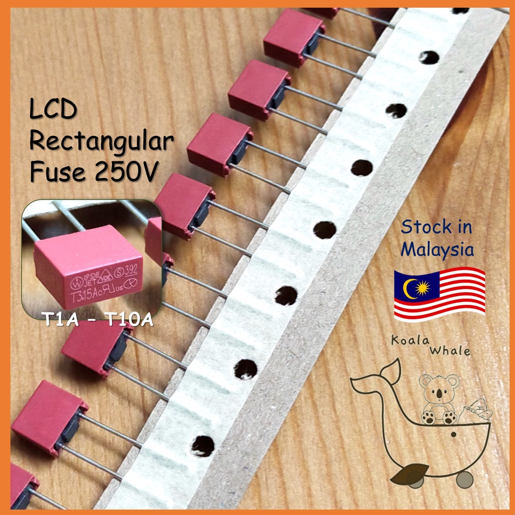 LCD Fuse Rectangular Square T1A T2A T2.5A T3.15A T4A T5A T6.3A T8A T10A ...