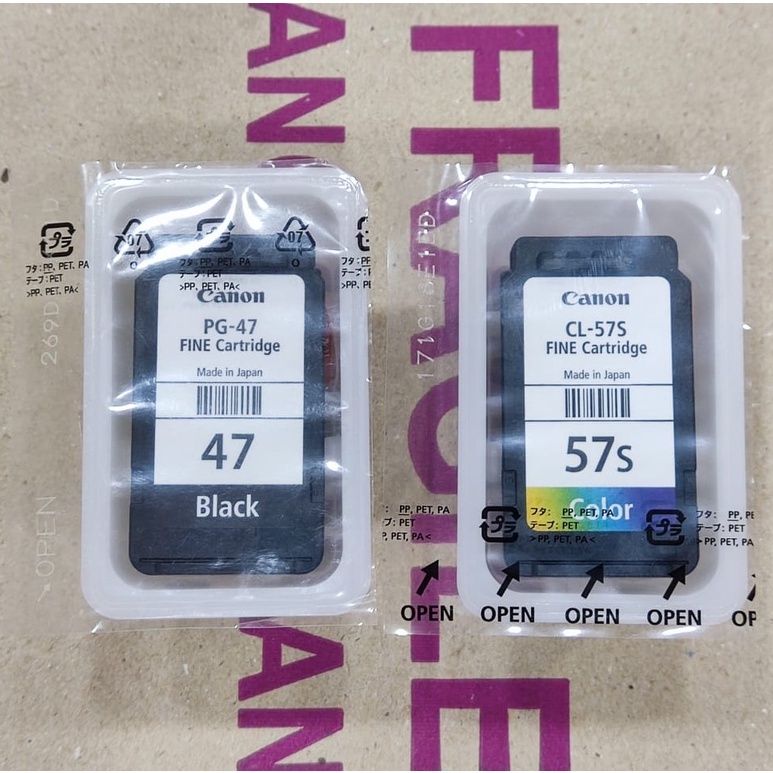 CANON PG47 / CANON CL57S / CANON CL57 CARTRIDGE. PG-47 CL-57 E410 E470 ...