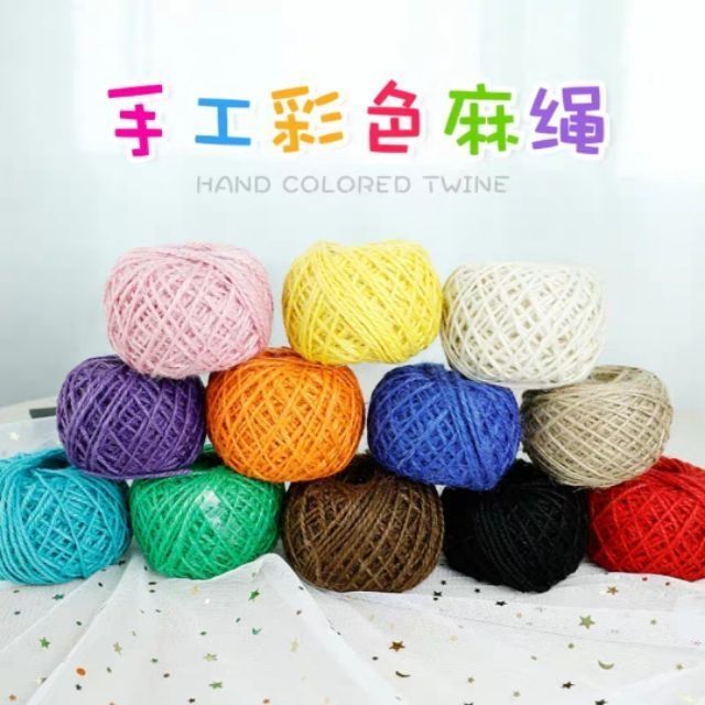 🇲🇾R. STOCK in M'sia🇲🇾tali guni 2mm multicolor Color Hemp Rope | Jute ...