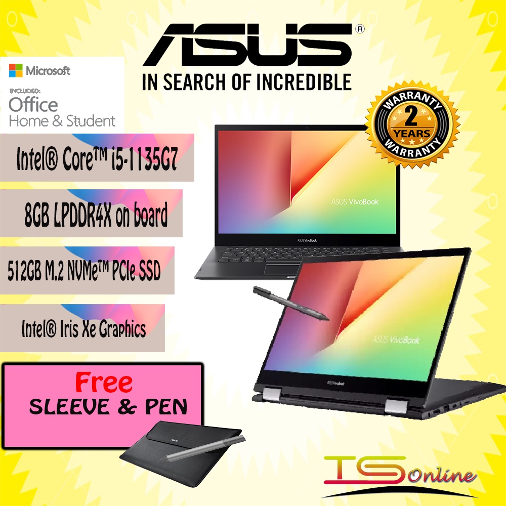 ASUS VIVOBOOK FLIP TP470E-AEC240TS Touch FHD Laptop Black ( I5-1135G7 ...