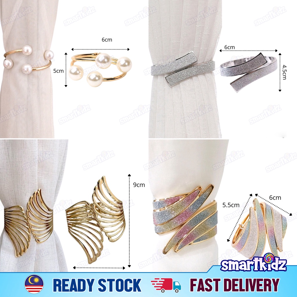 [1pcs] Curtain Metal Tiebacks | Langsir Tirai Tiebacks Elegant Design ...