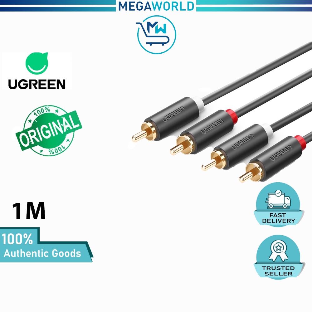 UGREEN 2RCA to 2 RCA Male to Male Audio Cable Gold Plated RCA Audio ...