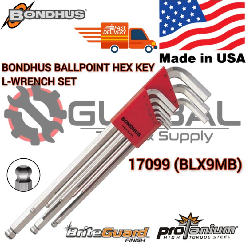 🇲🇾 READY STOCK 🇲🇾 BONDHUS 17099 (BLX9MB) BALLPOINT HEX KEY L-WRENCH ...