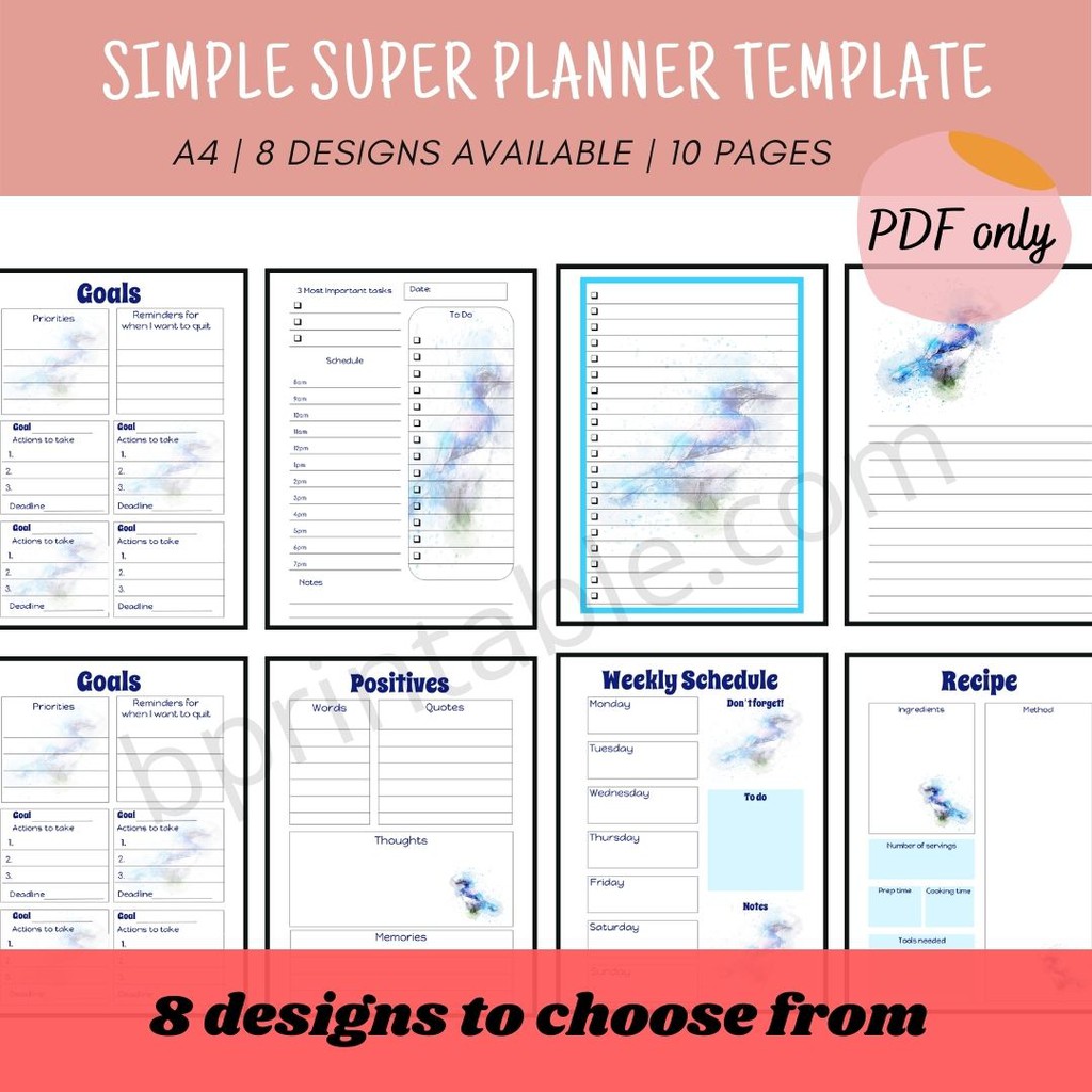 [PDF] Printable Simple Daily Weekly Planner Template, Printable Planner ...