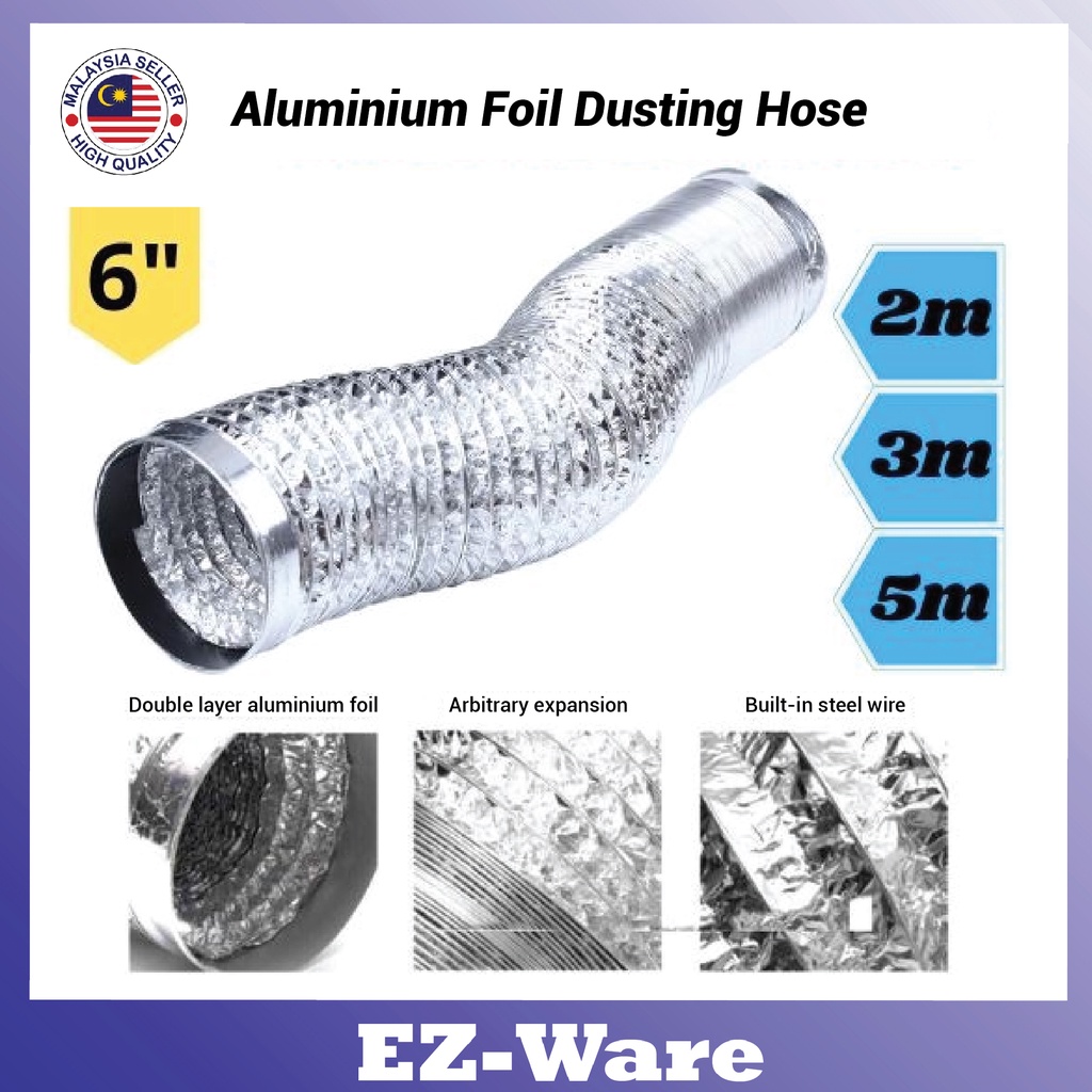 [READY STOCK] 6" X 2M/3M/5M Double Layer Aluminum Ducting Hose ...