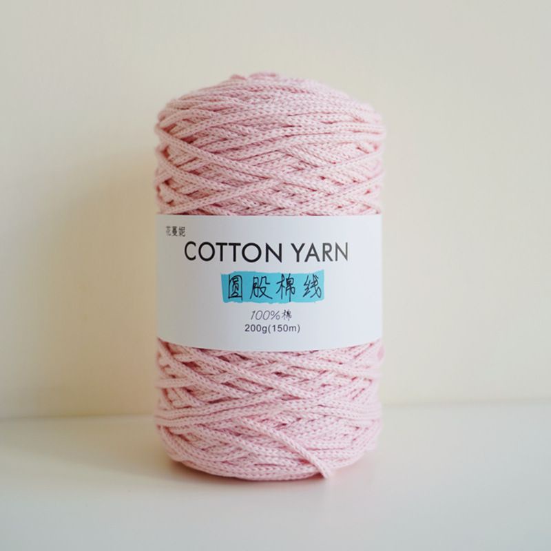 3mm pure cotton round yarn ins round cotton yarn weaving line cotton yarn handmade bag crochet ...