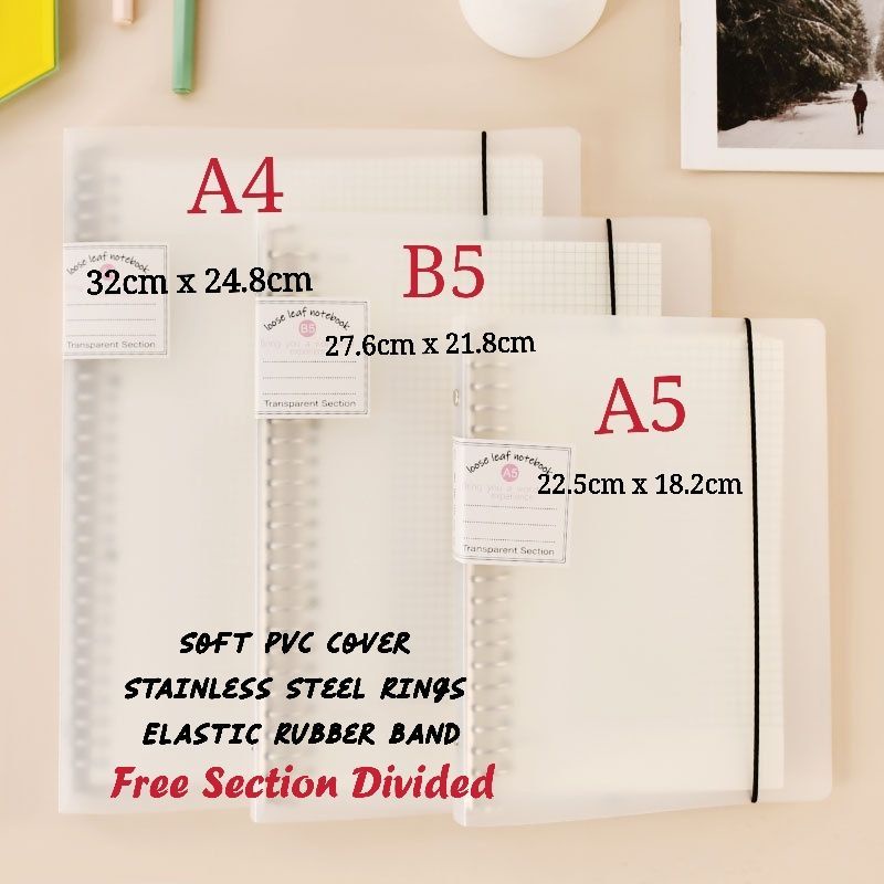 A4 B5 A5 Loose Leaf Notebook Binder Book Refillable Shopee Malaysia