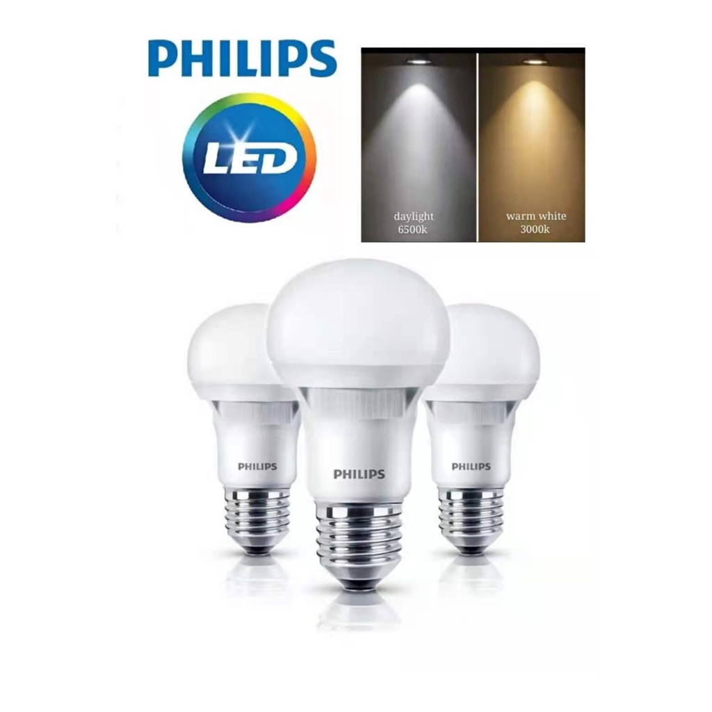 PHILIPS Essential LED bulb 5W/7W/9W/12W E27 220-240V Daylight(6500K)/Warm White(3000K) | Shopee ...