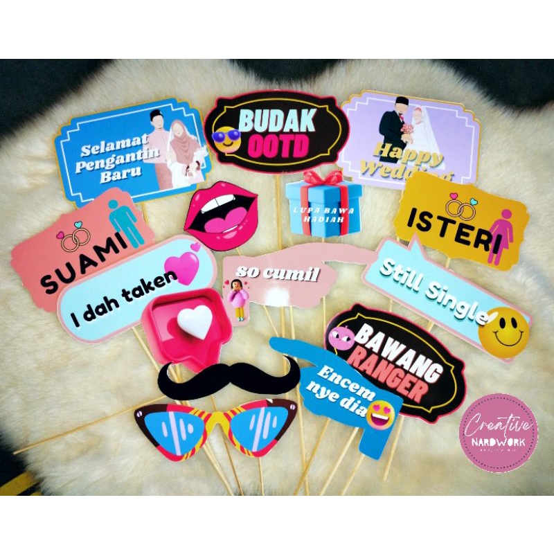 🔥🔥READY MADE Photobooth Props, Wedding, Raya, Birthday | Shopee Malaysia