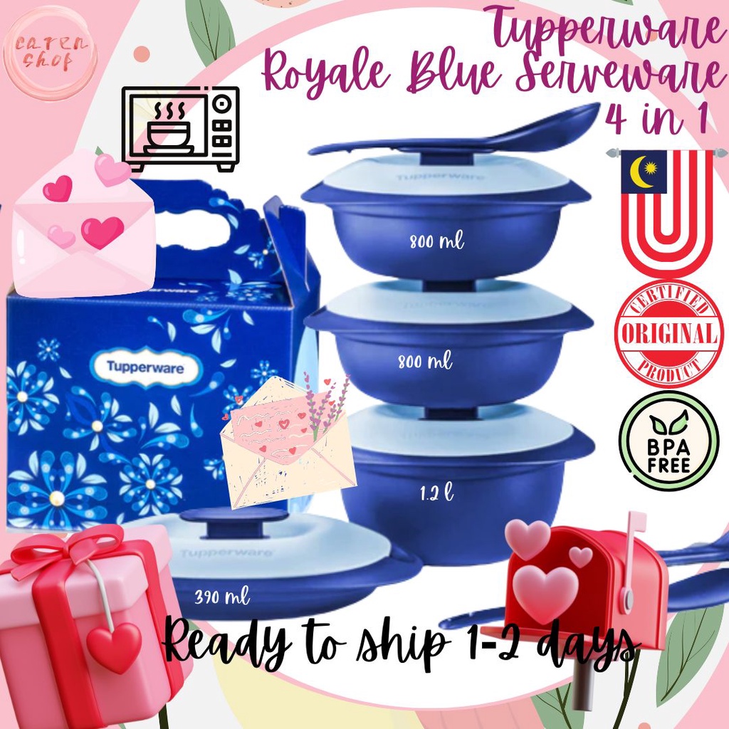 🎁 Hadiah Tupperware🎁Wish card 🎁 GIFT BOXES MICROWAVE FRIDGE Royale Blue ...