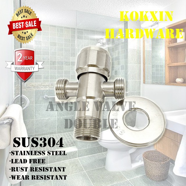 SUS304 Stainless Steel Kitchen Bathroom Two Way Stop Angle Valve ...