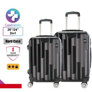 Case Valker Matrix ABS 2 in 1 Luggage Bag with Hanger Set Luggage (24 ...