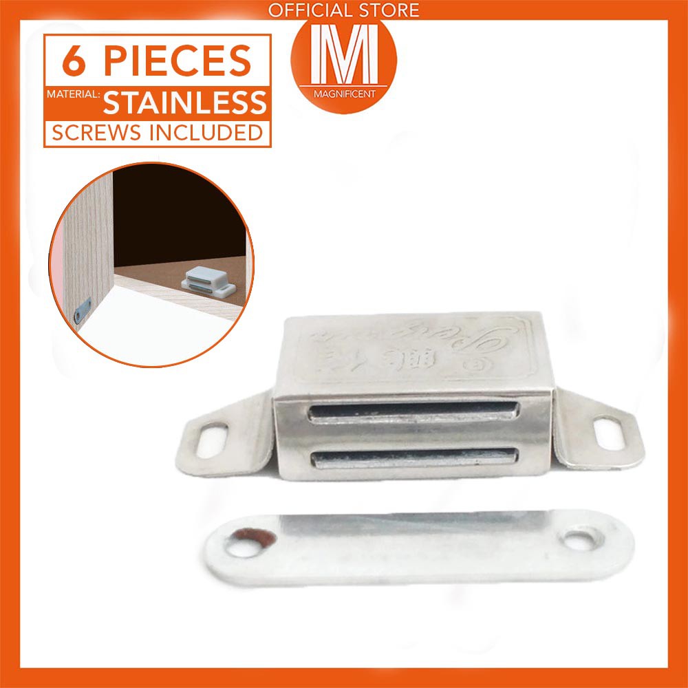 Stainless Steel Magnetic Catch Lock (Large) (6 Pieces) | Shopee Malaysia
