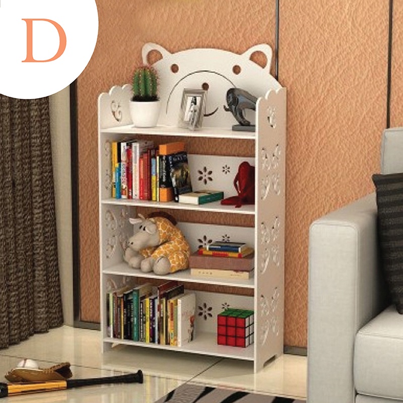 Cute bear design living room bedroom floor shelf student bookshelf ...
