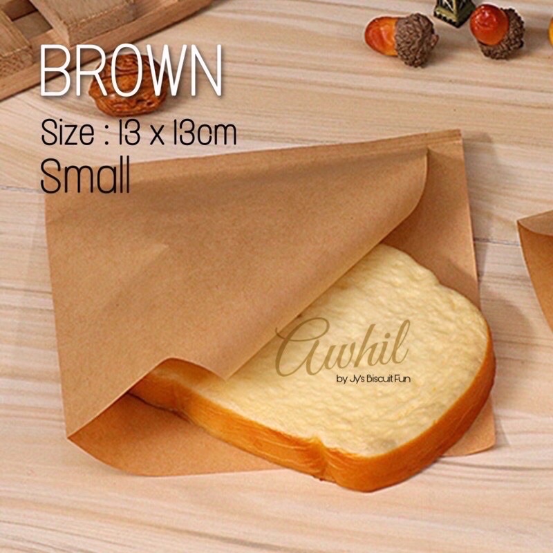 🥪READY STOCK🥪50pcs±/pkt DIY Doughnut Paper Bags Oilproof Bread Craft ...