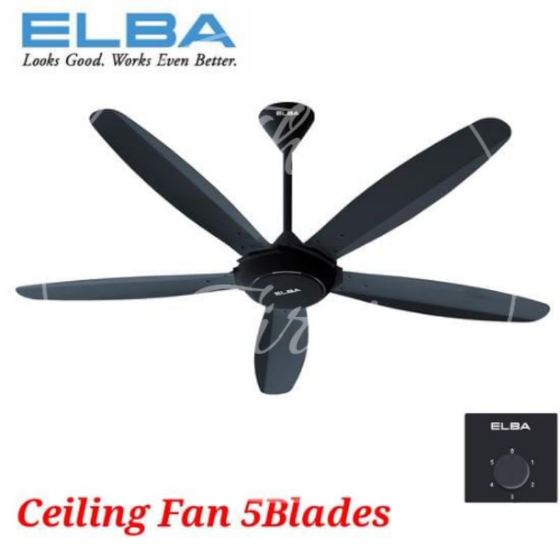 ELBA CEILING FAN 5 BLADES ECF-K5605(BK) | Shopee Malaysia