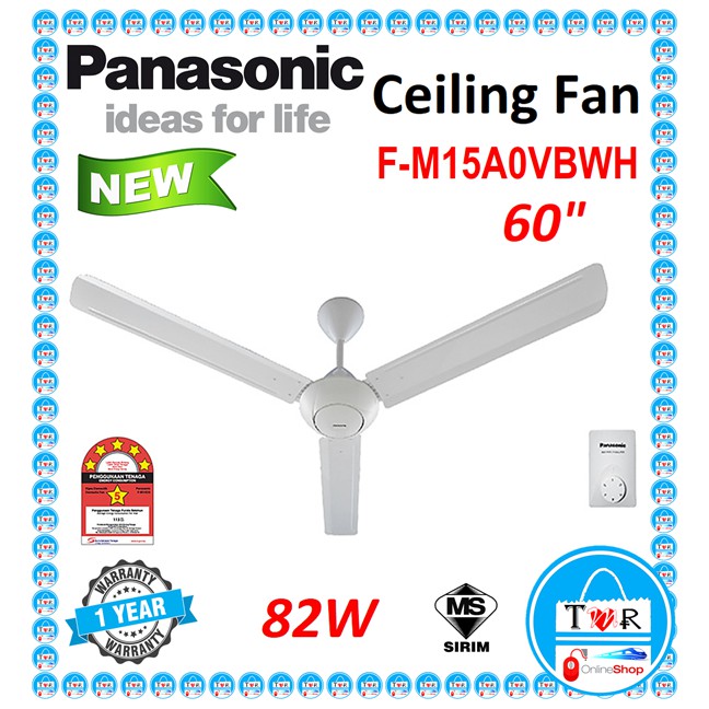 Panasonic F-M15A0VBWH REGULATOR 3 BLADES CEILING FAN (60") / MILUX MCF-6001M/ | Shopee Malaysia