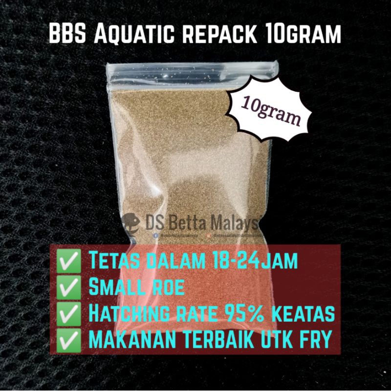Premium Aquatic BBS 10 gram ( repack ) makanan fry betta / ikan laga ...