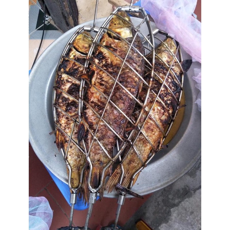 Stainless steel fish grill with rotating shaft for industrial ...