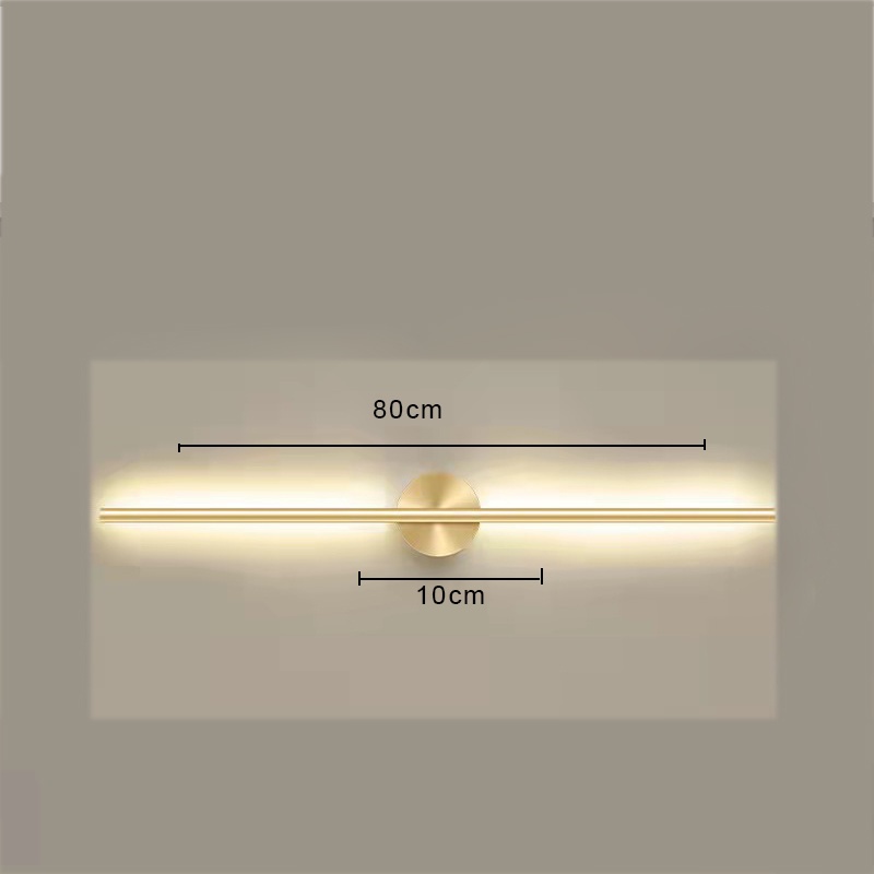 Simple Long wall light black gold Line wall lamp indoor bedroom living ...