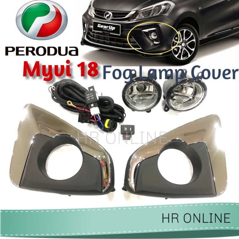 Perodua Myvi 2021 Gen3 Fog Lamp Cover Chromed Sport Light Cover ...
