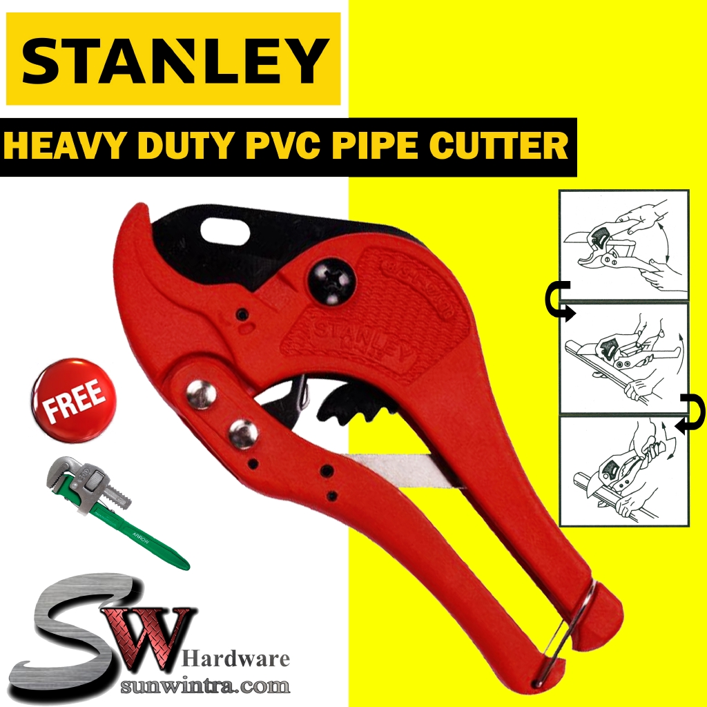 STANLEY HEAVY DUTY PVC PIPE CUTTER 42MM (1-5/8 Inch) #14-442-22 F.O.C ...