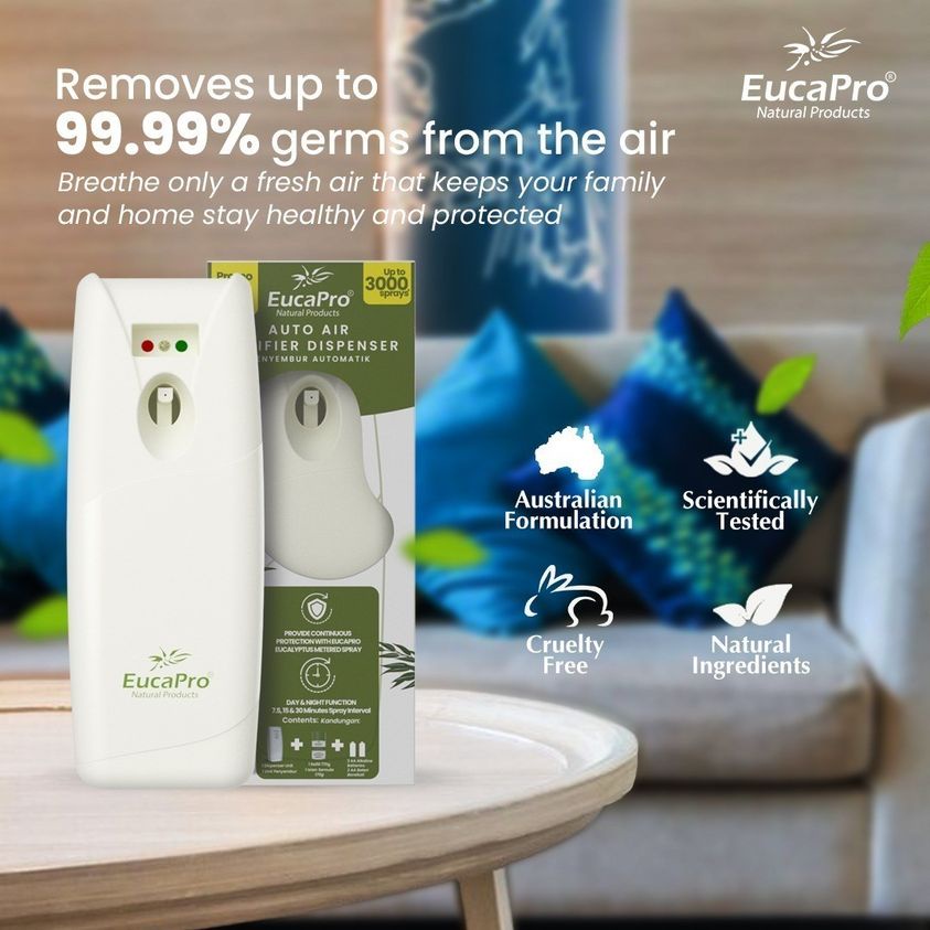Eucapro Auto Dispenser Air Purifier with FREE Eucalyptus Metered Spray ...