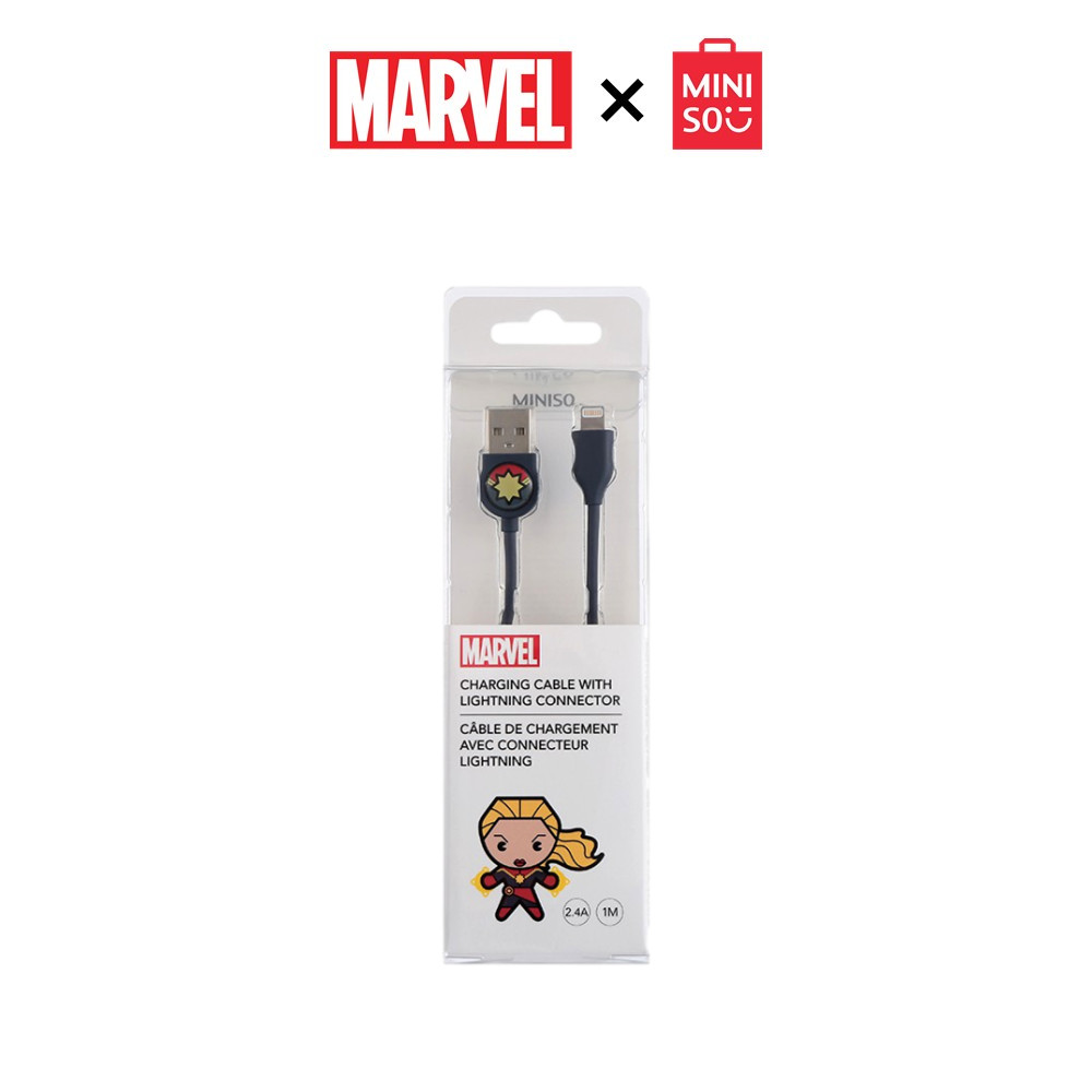MINISO X MARVEL CHARGING CABLE WITH LIGHTNING CONNECTOR (Captain Marvel ...