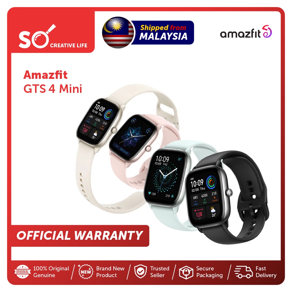 Amazfit GTS 4 Mini Smartwatch | Water Resistance 5 ATM | Sensors BioTracker 2 PPG | Display 1.65 ...