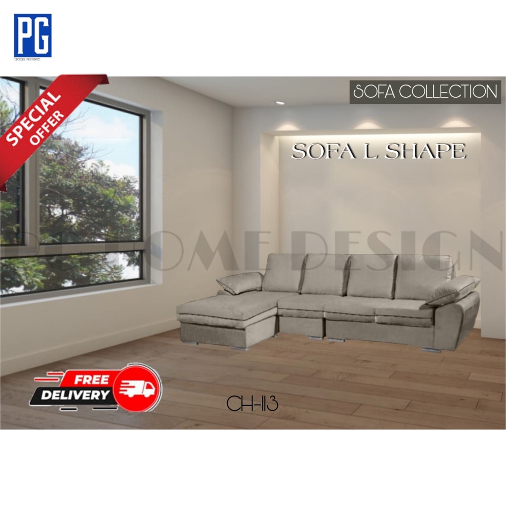 PG HOME:-Sofa L Shape Modern Design / Flash Deals | Shopee Malaysia