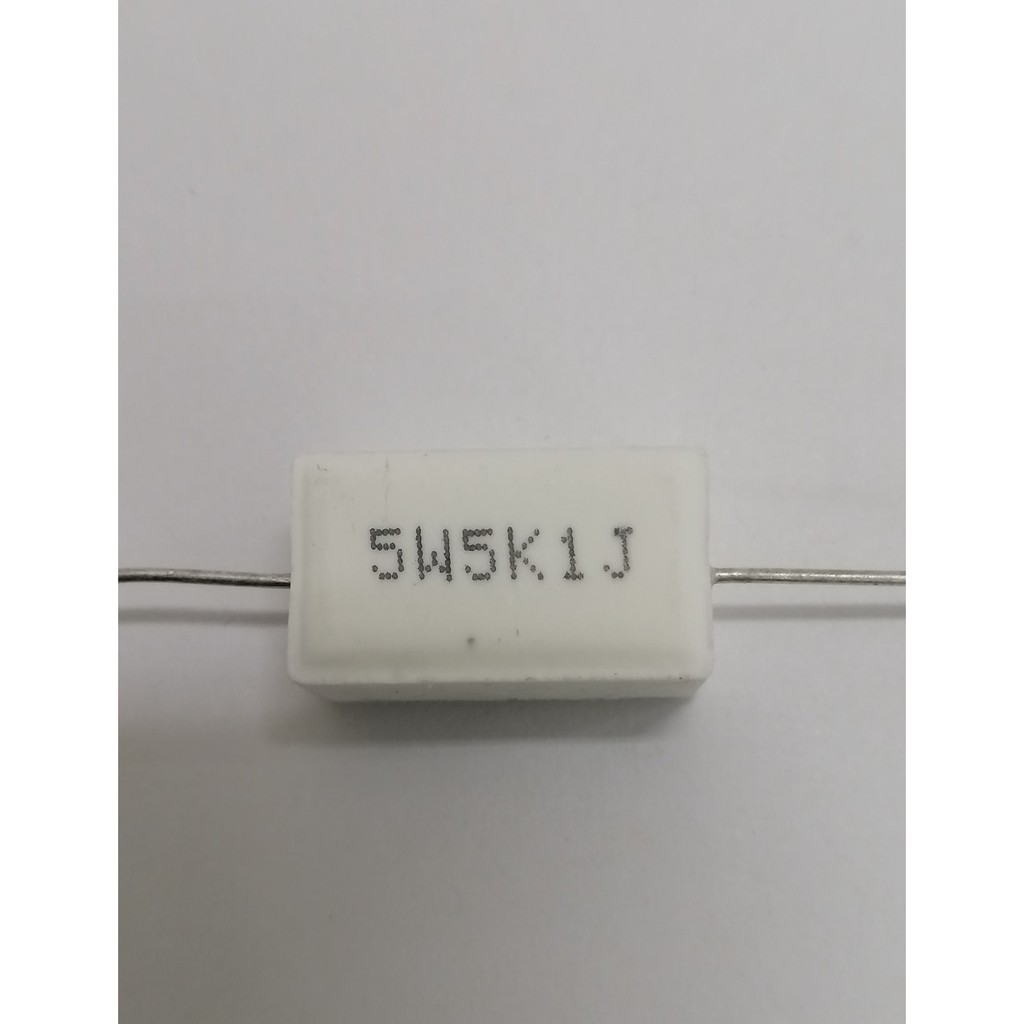 2 PCS 5.1K ±5% 5W, Axial Lead Through Hole Wirewound Cement Resistor ...