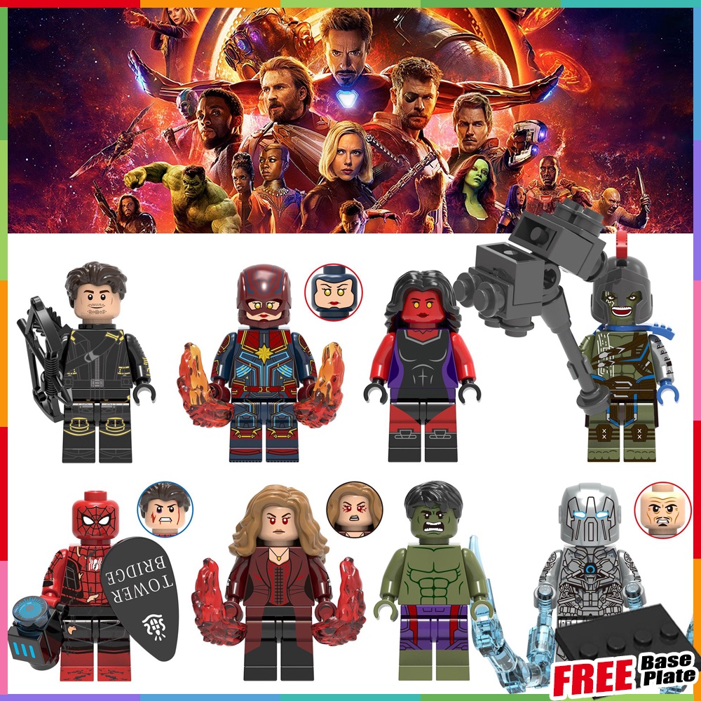 Spiderman Minifigures Anton Vanko Elizabeth Banner Captain Marvel ...